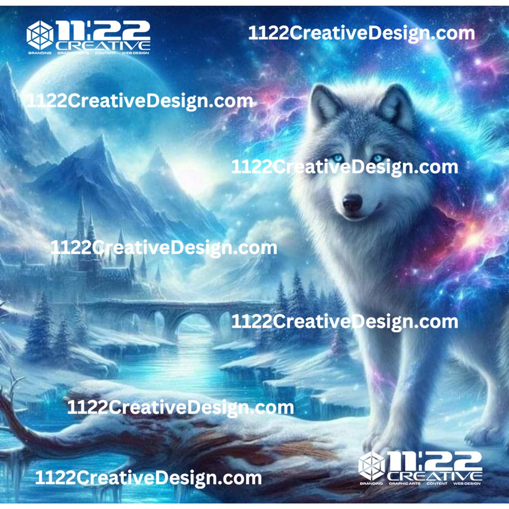 Snow Wolf Adhesive Patterned Vinyl Sheet | 11:22 Creative Design