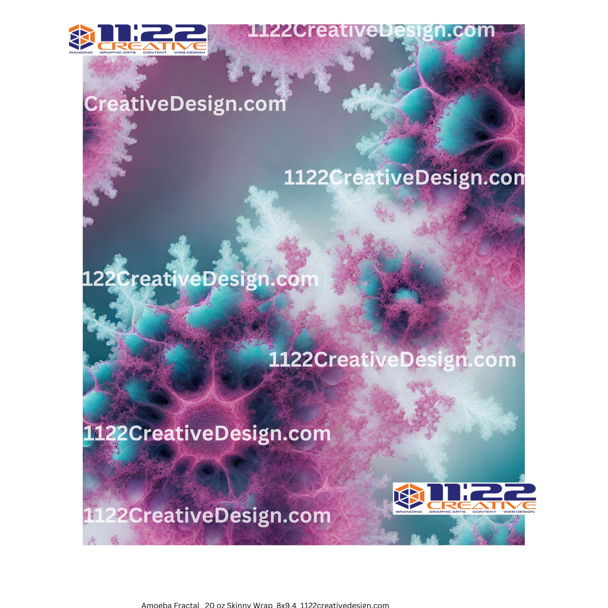 Amoeba Fractal Adhesive Patterned Vinyl Sheet | 11:22 Creative Design LLC
