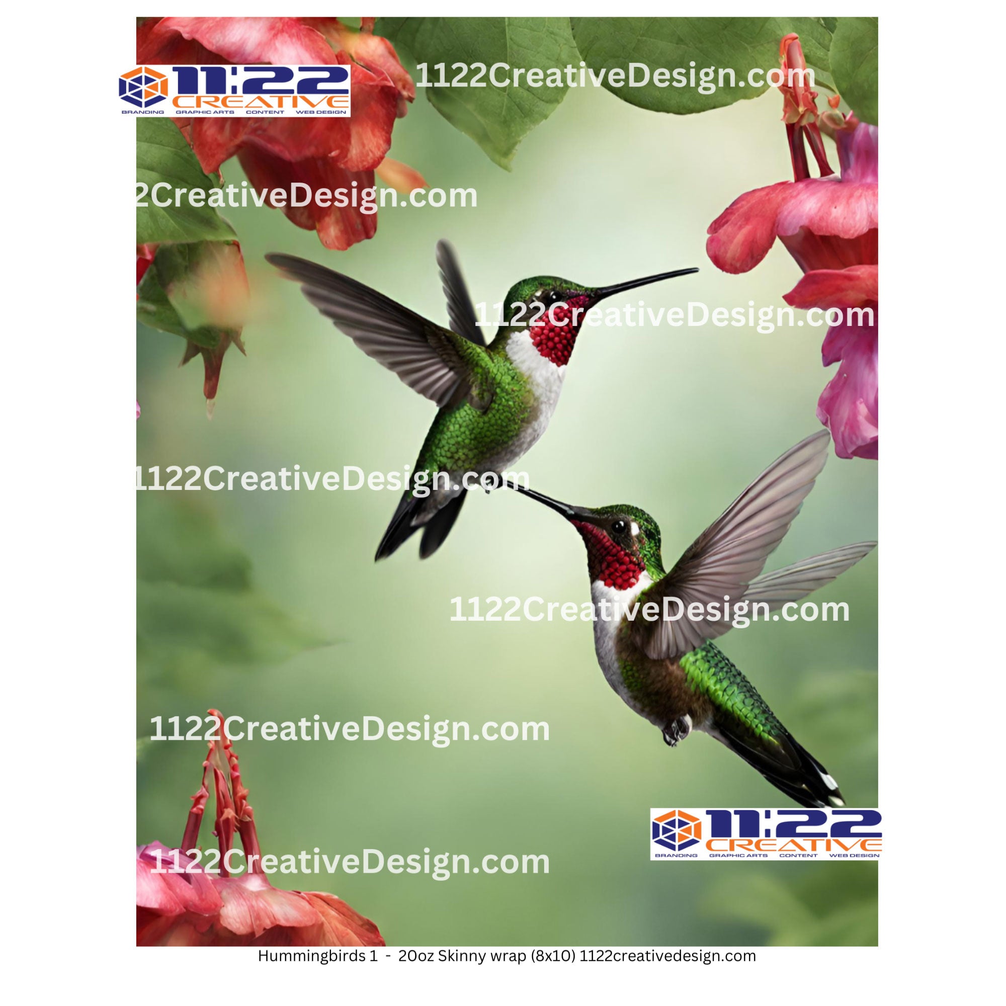 Hummingbirds Adhesive Patterned Vinyl Sheet | 11:22 Creative Design, LLC